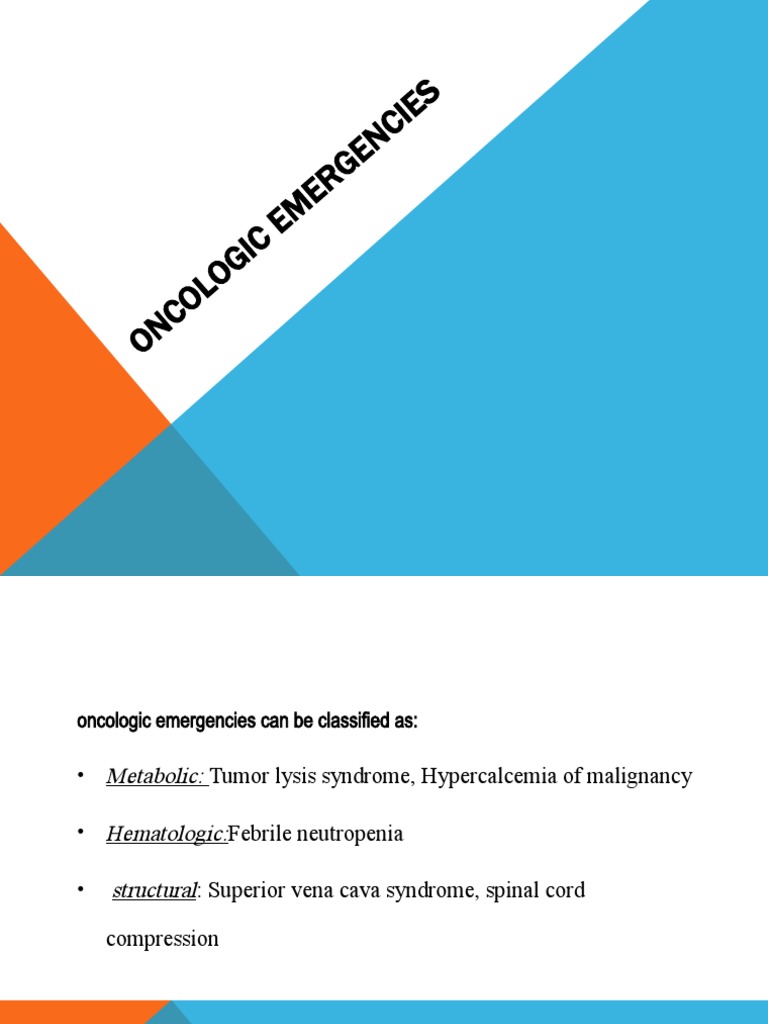 Oncology Emergency | Download Free PDF | Cancer | Clinical Medicine