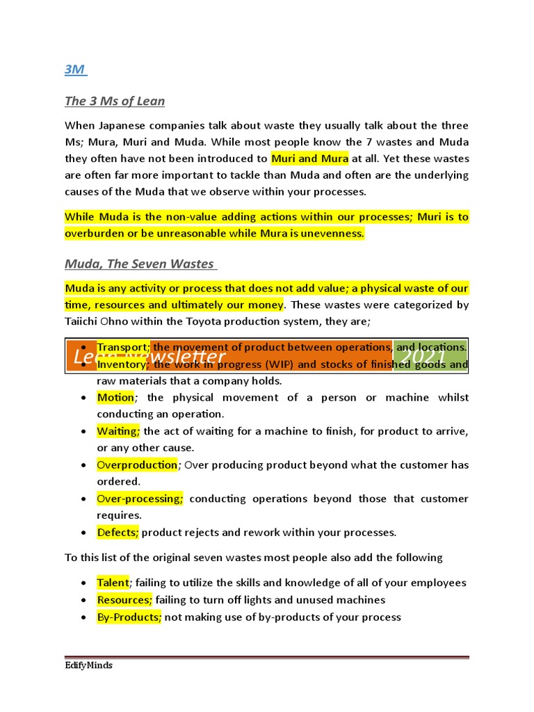 Lean Newsletter | Download Free PDF | Lean Manufacturing | Business