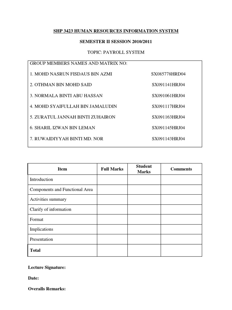 Payroll System in HRIS Overview | PDF | Payroll Tax | Payroll