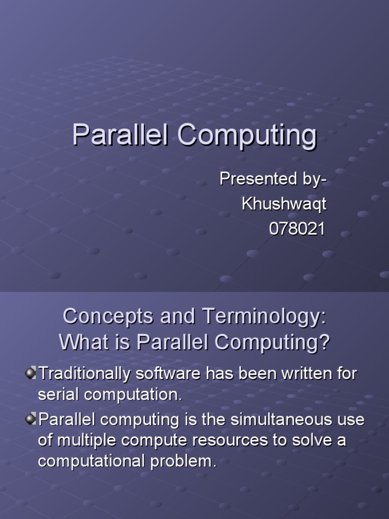 Parallel Computing Pdf Parallel Computing Central Processing Unit