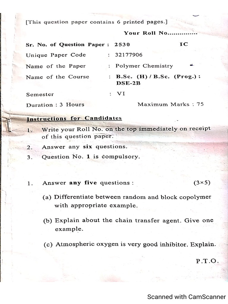 Polymer Chemistry Paper | PDF