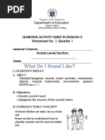 Grade 2 English Module 1 and 2 Final | PDF | Sound | Alphabet