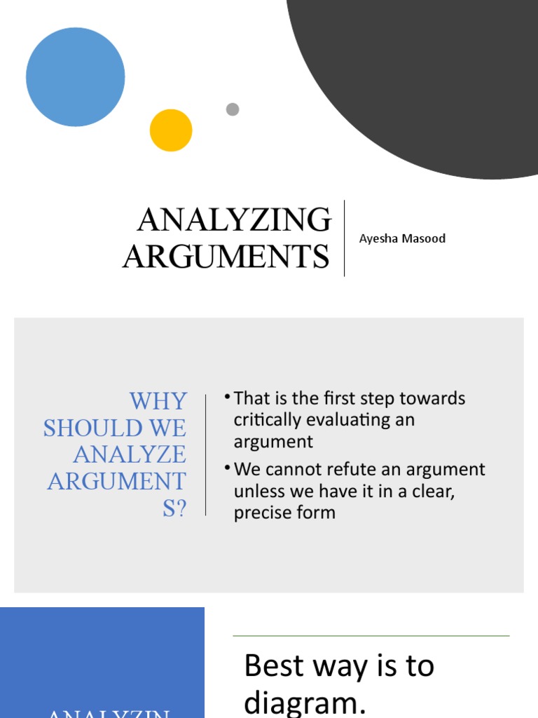 Analyzing Arguments: Ayesha Masood | PDF | Argument