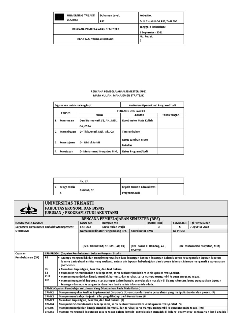 RPS CG and Risk Management-OBE-Revisi 260621 | PDF