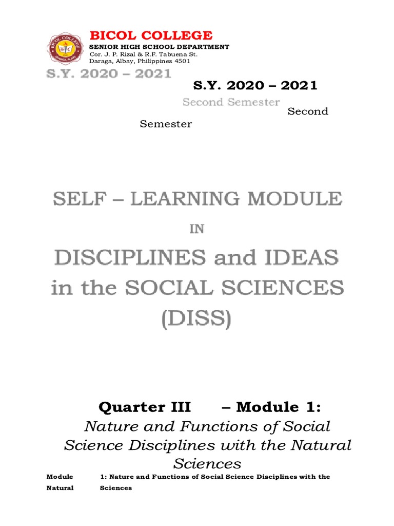 Diss q3 Module 1 | PDF | Social Sciences | Science