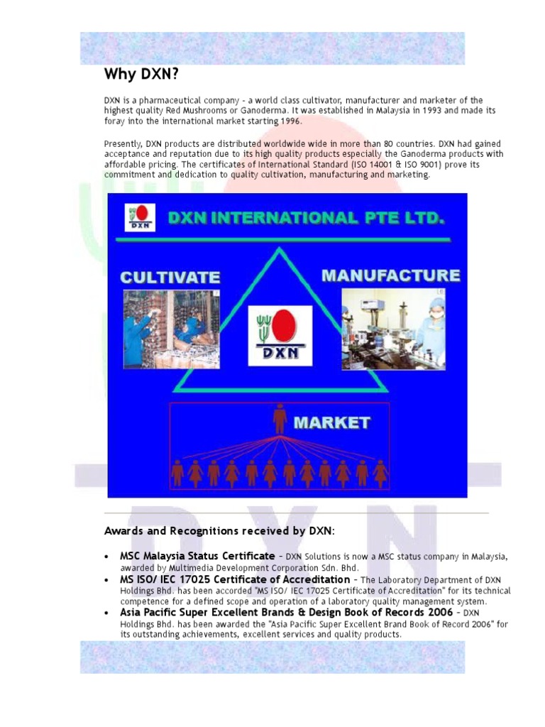 Why DXN | PDF | Multi Level Marketing | Marketing