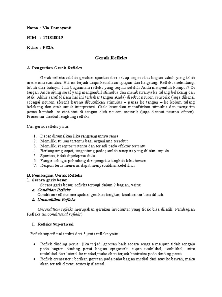 Gerak Refleks | PDF