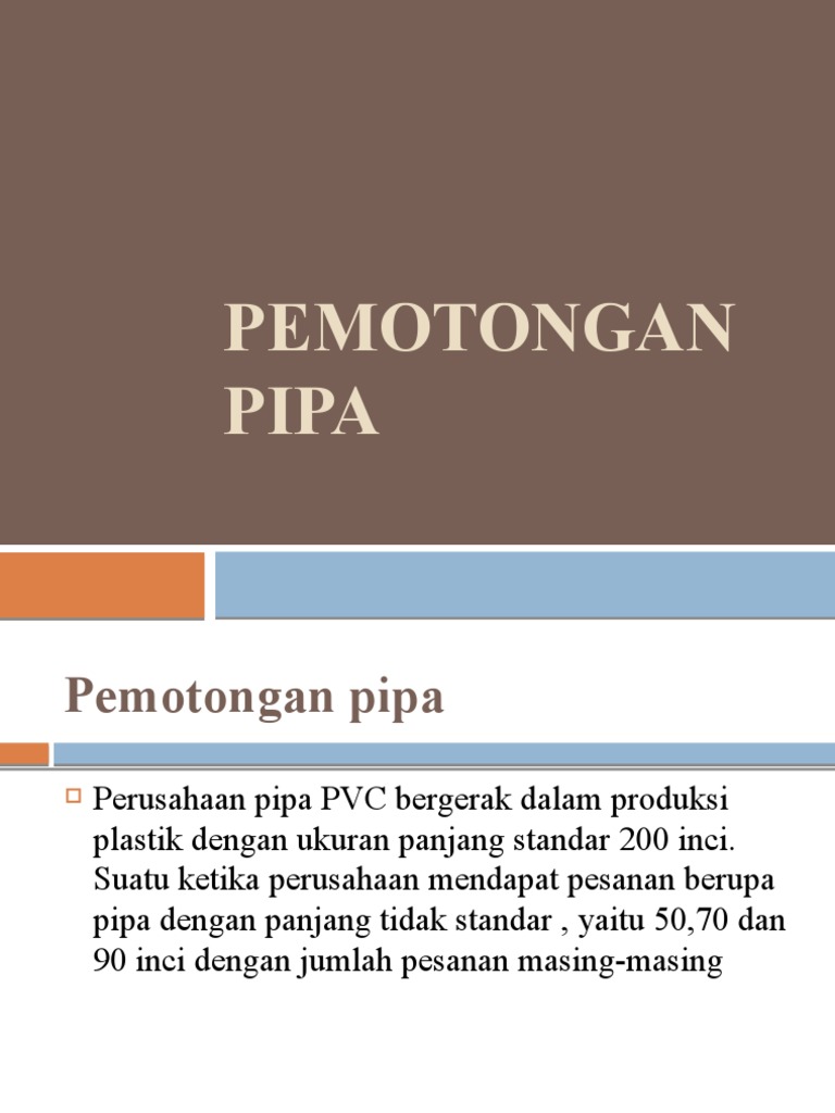 Pemotongan Pipa | PDF | Teknologi & Rekayasa