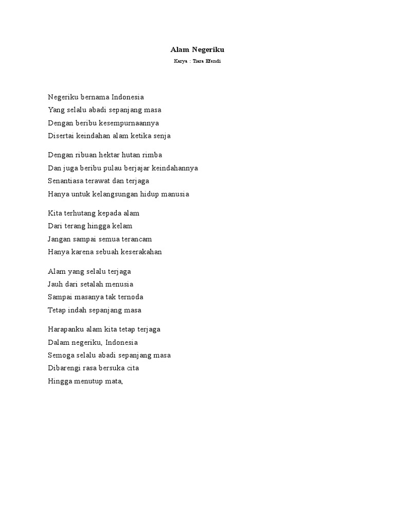 Tiara Efendi Puisi Alam Negeriku | PDF | Griya & Taman