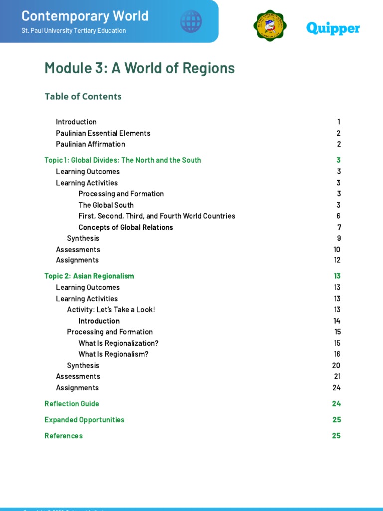 Contemp World Module 3 Topics 1 2 | PDF | Third World | Globalization