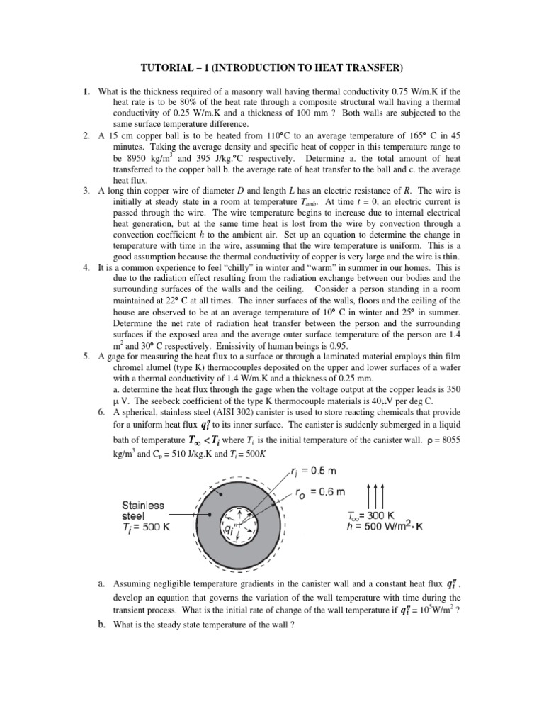 Tutorial - 1 (Introduction To Heat Transfer) | Descargar gratis PDF | Heat Transfer | Heat