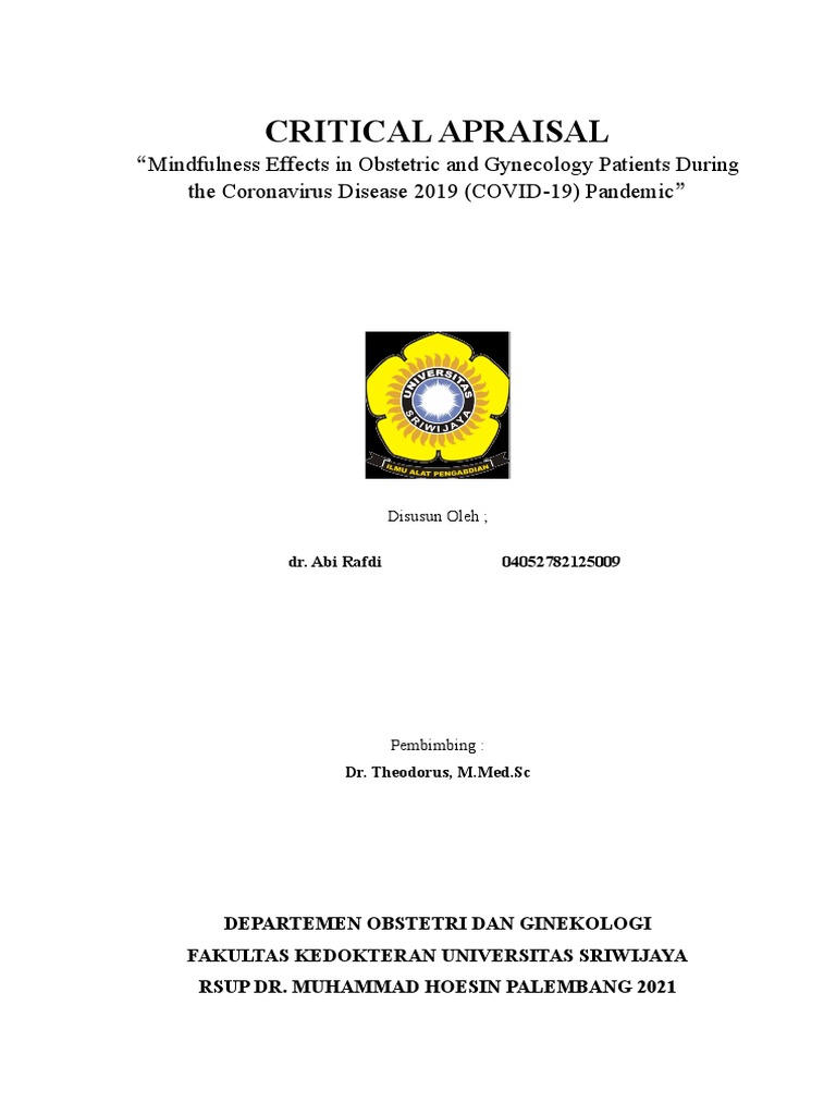 TUGAS CRITICAL APRAISAL - 03 - Abi Rafdi - Obstetri Dan Ginekologi | PDF | Obstetrics | Gynaecology