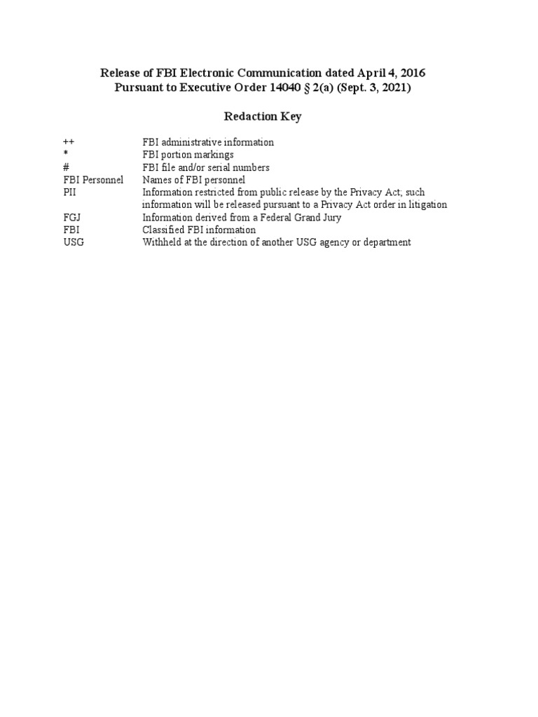 FBI Electronic Communication Release 2016 | PDF | Politics