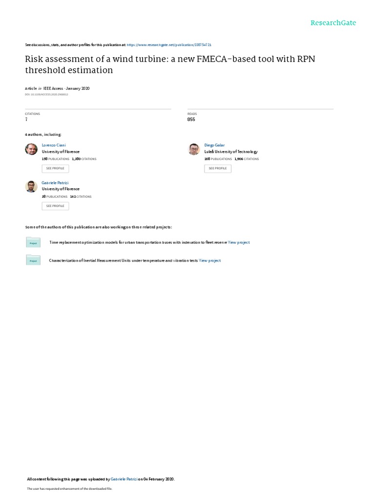 Risk Assessment of A Wind Turbine: A New FMECA-based Tool With RPN ...