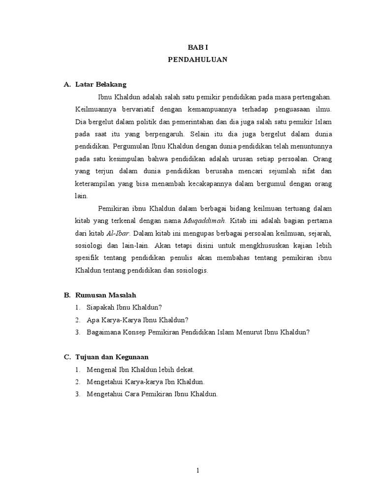 Pemikiran Ibnu Khaldun | PDF