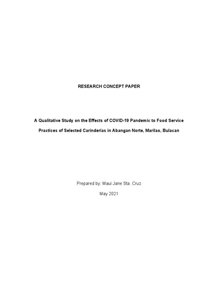 Research Concept Paper | PDF | Restaurants | Target Audience