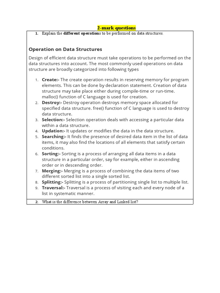 Dsa Answers Pdf Queue Abstract Data Type Array Data Structure