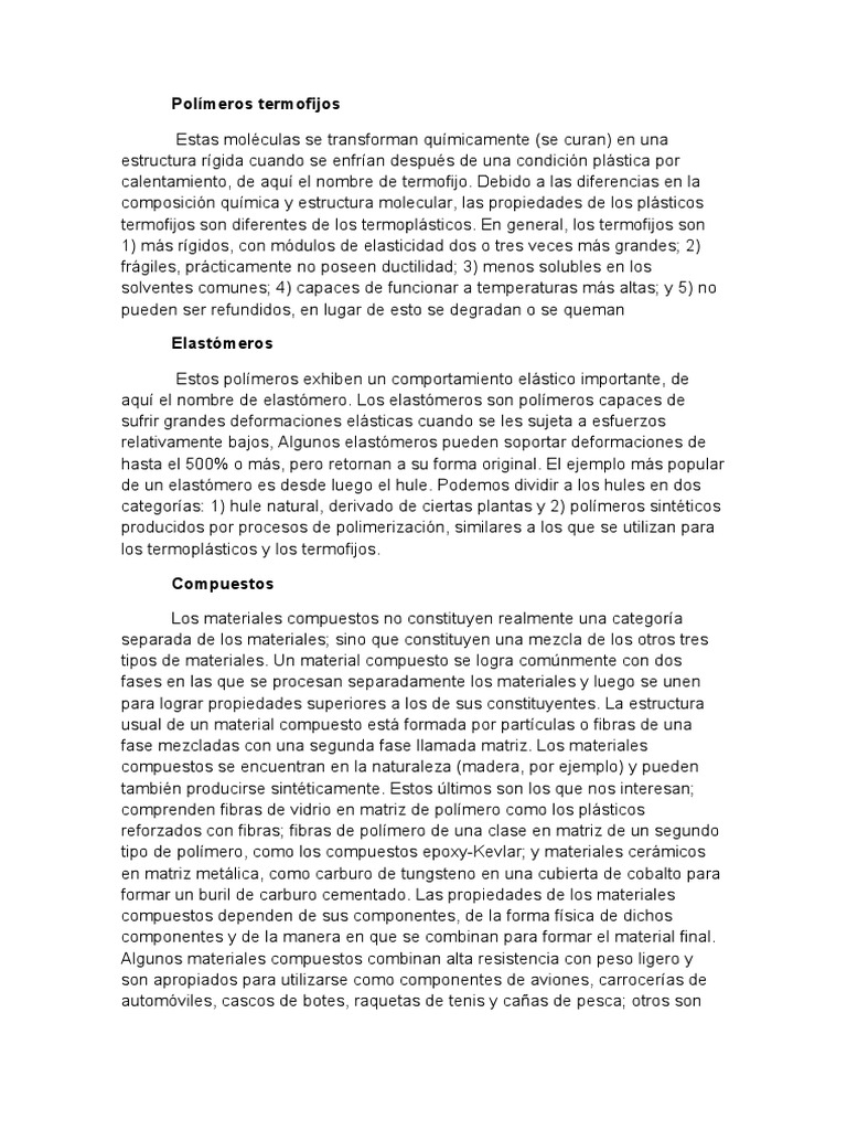 Polímeros Termofijos | Descargar gratis PDF | Polímeros | Material ...