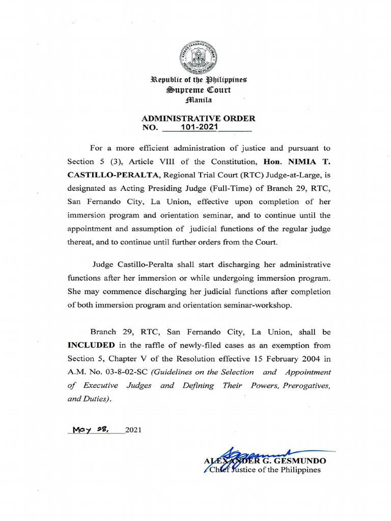 Acting Judge Appointment in La Union | PDF | Supreme Courts | Law Clerk