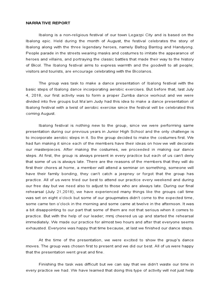 Narrative Report | PDF