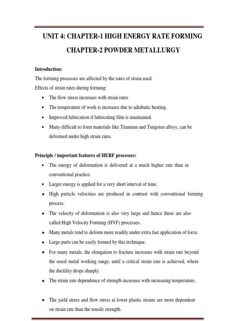 Unit-4 Chapter-1 Herf and Chapter-2 PM | PDF | Sintering | Yield ...
