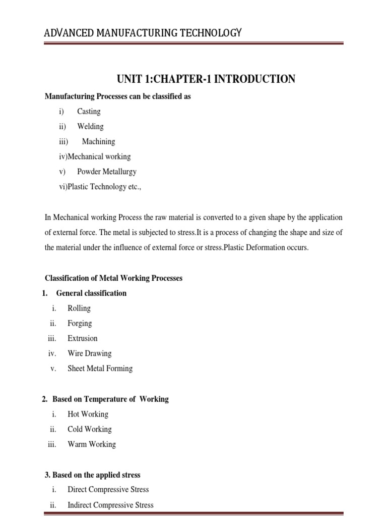 Unit 1 Chapter 1 Introduction | PDF | Deformation (Engineering) | Dislocation