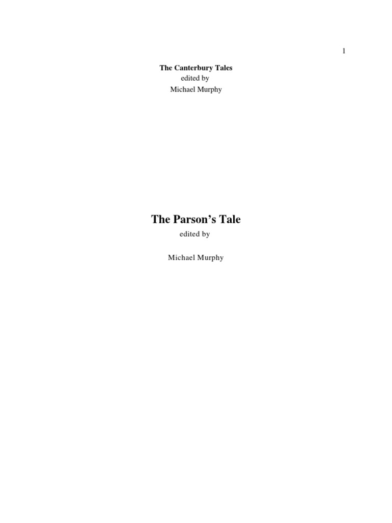 Parson Tale | PDF | Penance | Adam And Eve
