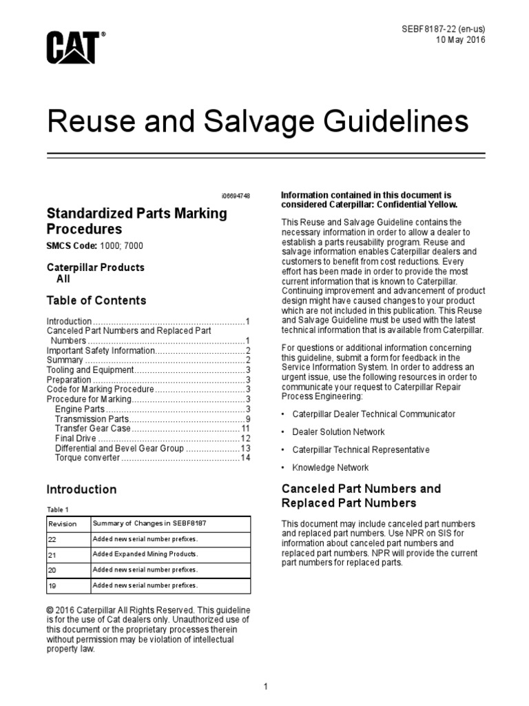 Reuse and Salvage Guidelines: Standardized Parts Marking Procedures ...