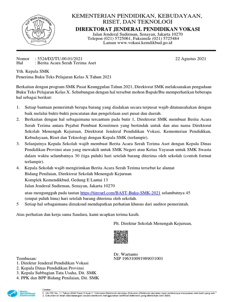 Surat BAST Buku | PDF