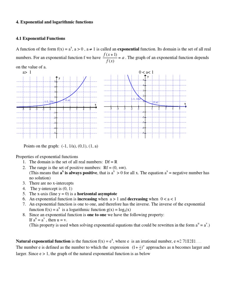 Expo and Log Functions | PDF | Logarithm | Equations