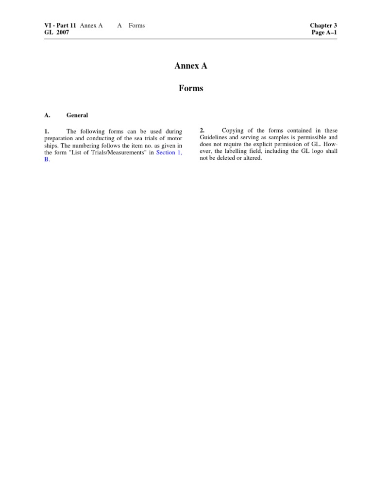 forms for sea trials. | Ships | Navigation