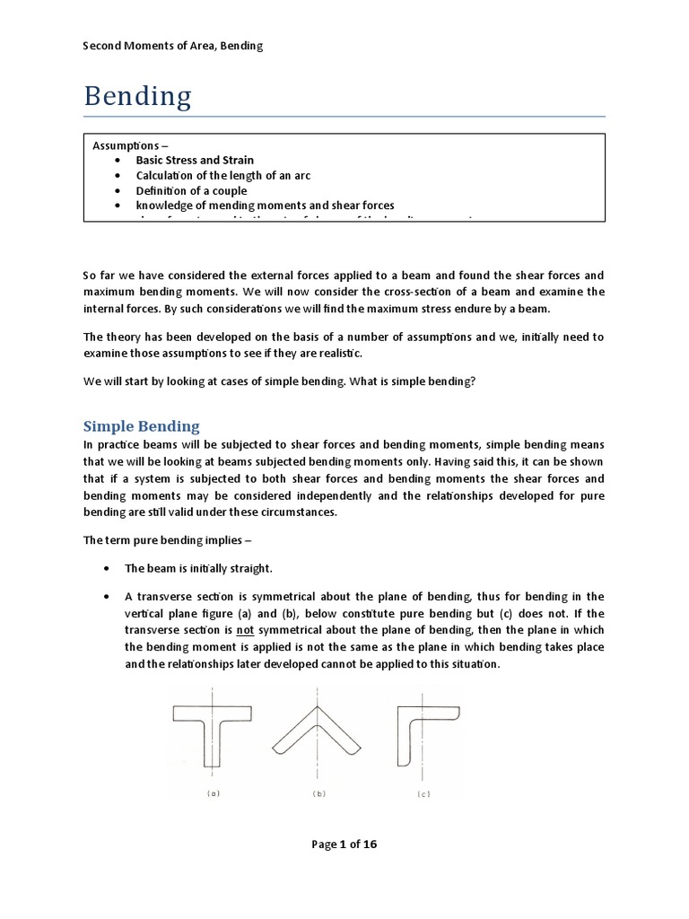 Second Moments of Area and Bending | PDF | Bending | Beam (Structure)