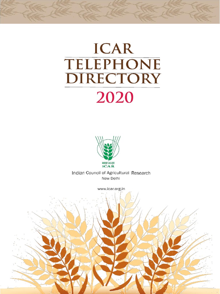 ICAR Telephone Directory 2020 | PDF | Agriculture | Science