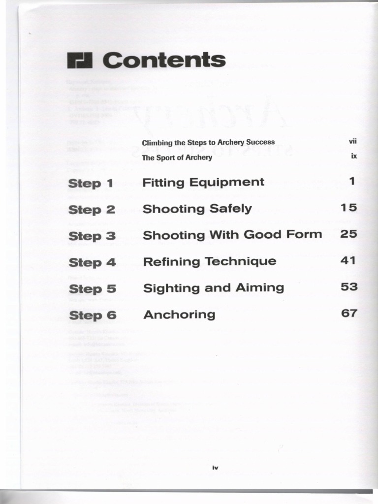 Archery Steps To Succes | PDF