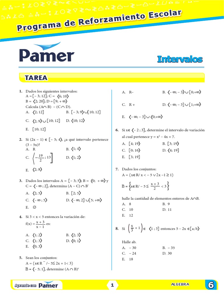 Tarea X S6 Intervalos | PDF | Matemáticas