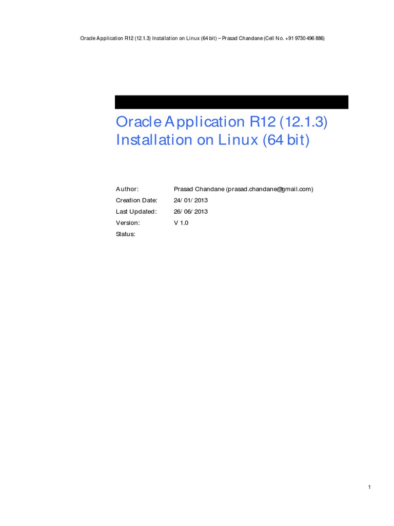 EBS R12 Installation On Linux | PDF | Installation (Computer Programs) | Linux