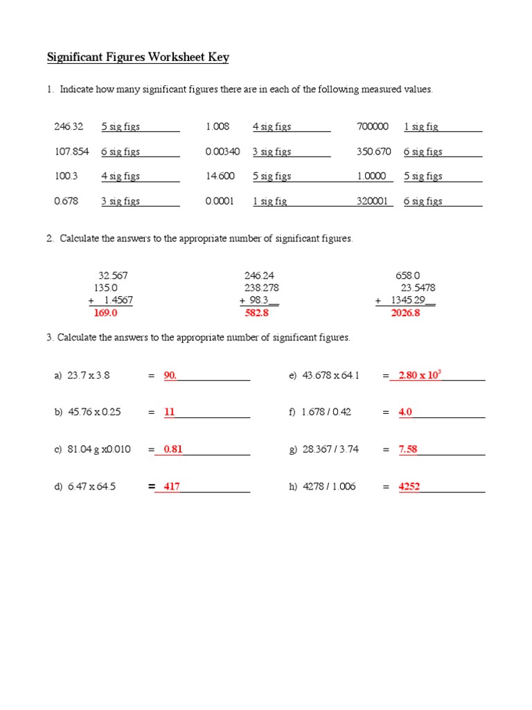 Significant Figures Practice | PDF | Teaching Methods & Materials