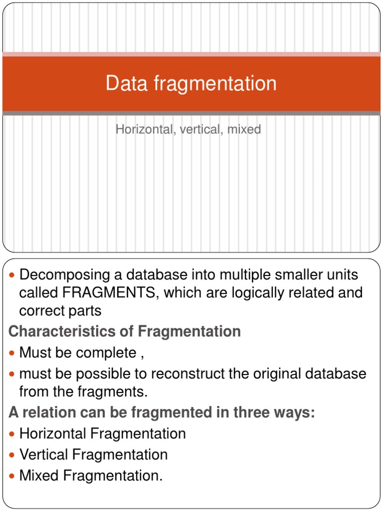 Sql Fragmentation Pdf Relational Database Information Science