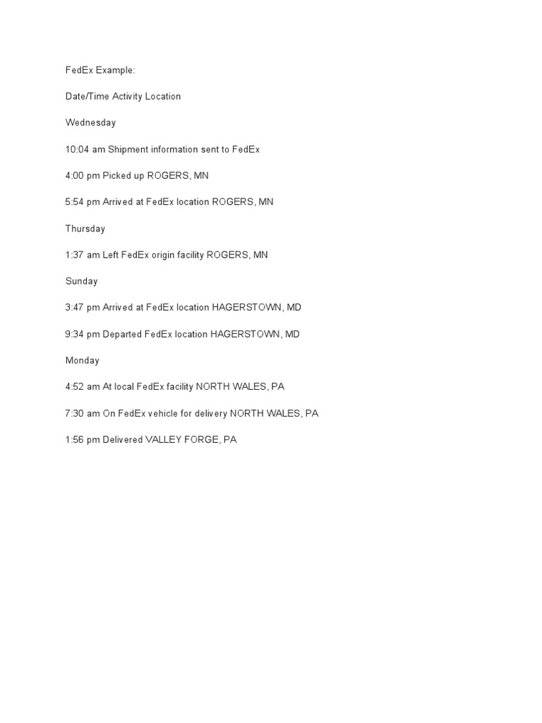 FEDEX Example | PDF