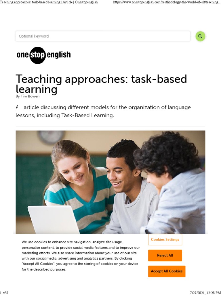 An Overview of Task-Based Learning and Its Role in Organizing Effective ...