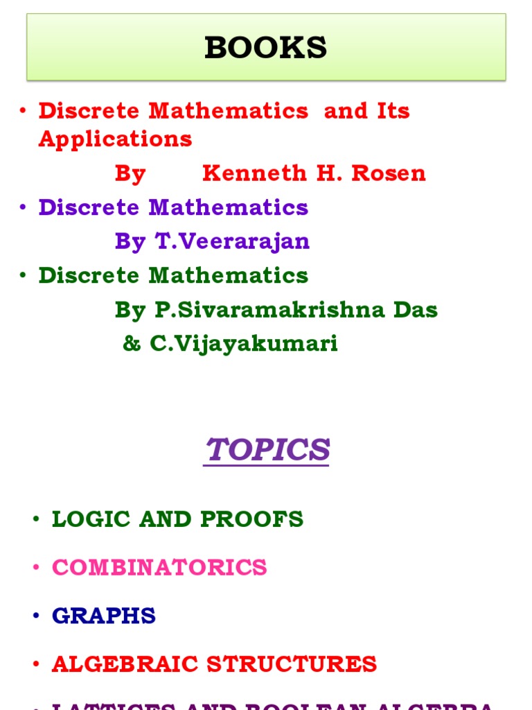 Books: Discrete Mathematics and Its Applications by Kenneth H. Rosen ...