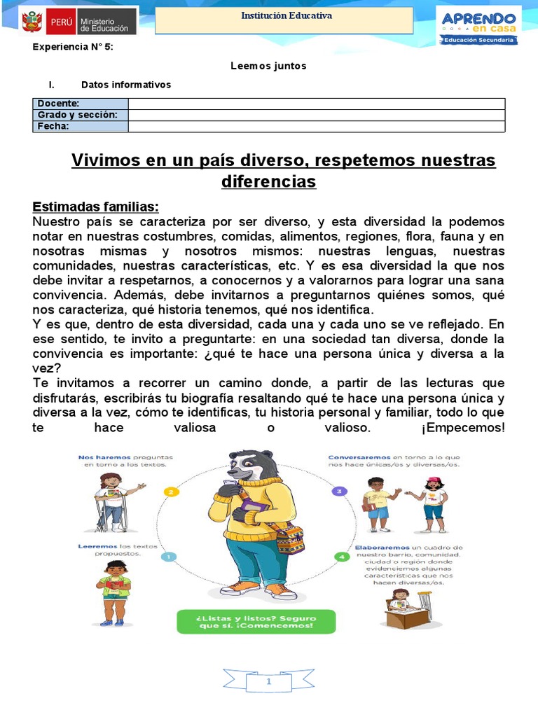 1º2º Exp5 Leemos Juntos 1 Pdf
