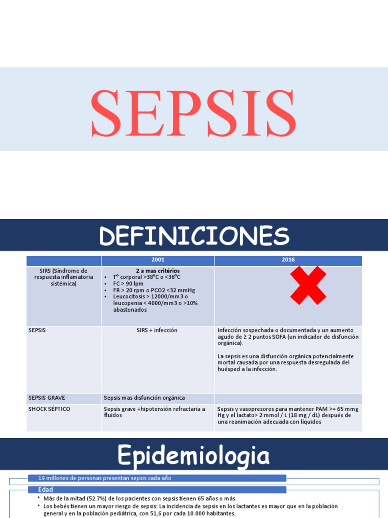 Definición y manejo de sepsis y shock séptico | PDF | Septicemia ...