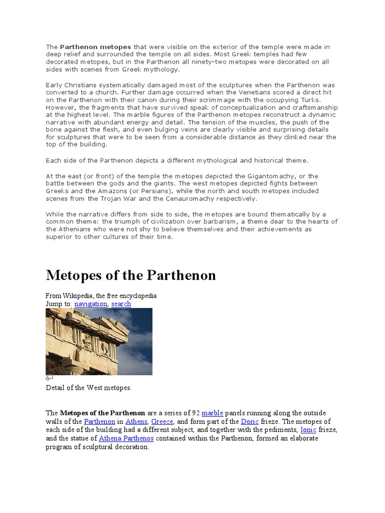 Metopes of The Parthenon: Navigation Search | PDF | Classical Antiquity ...