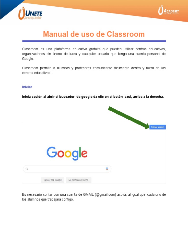 Manual de Uso de Classroom | PDF | Contraseña | Cuestionario