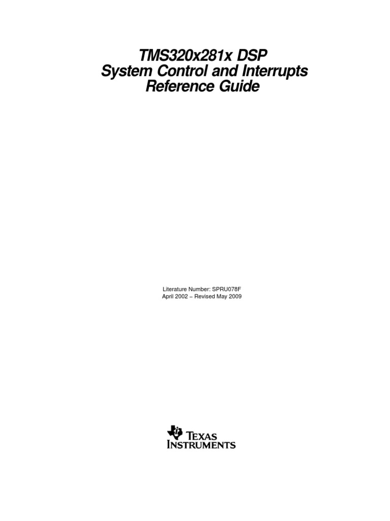 TMS320x281x DSP System Control and Interrupts Reference Guide | PDF | Digital Signal Processor ...