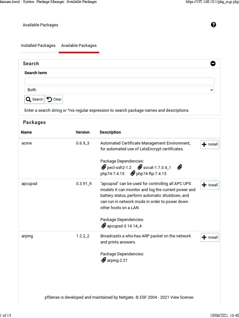 PfSense Community Edition Packages | PDF | Computer Network | Proxy Server