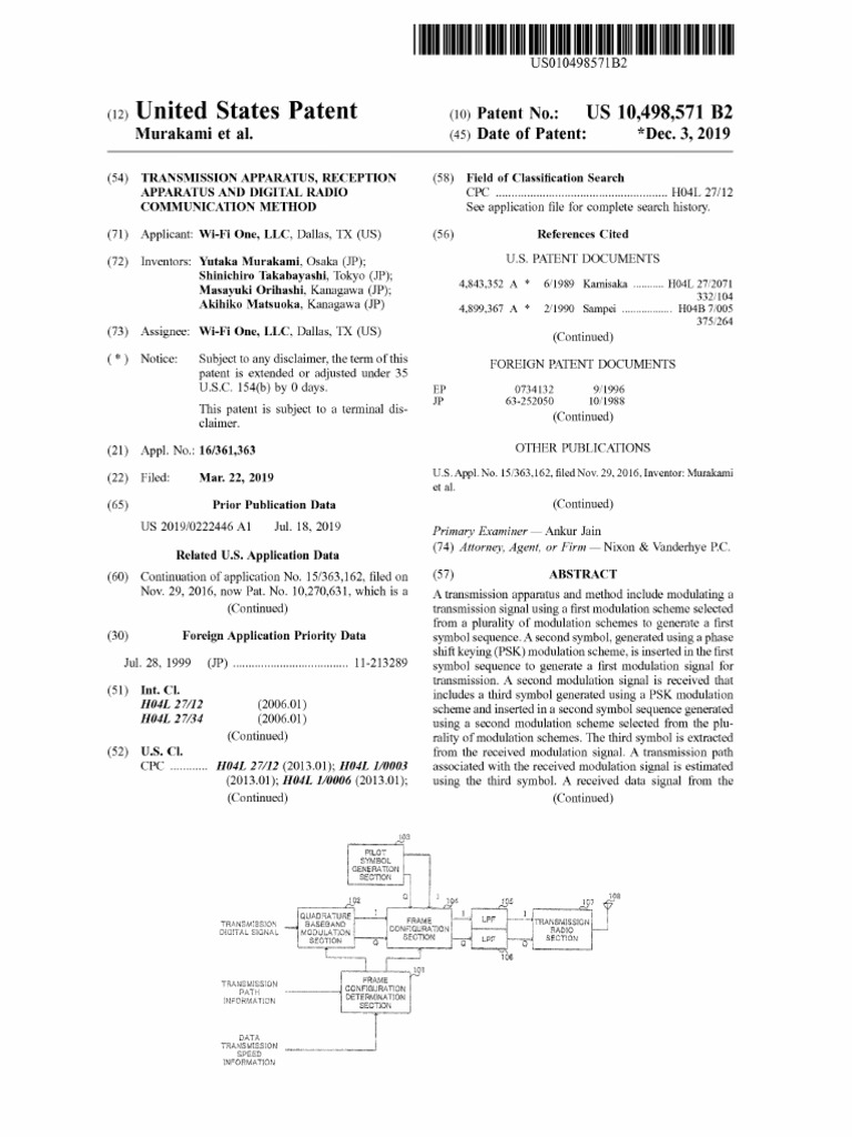 United States Patent: (10) Patent No .: US 10,498,571 B2 | PDF ...