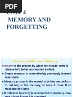 Chapter 4 Memory and Forgetting | PDF | Memory | Recall (Memory)