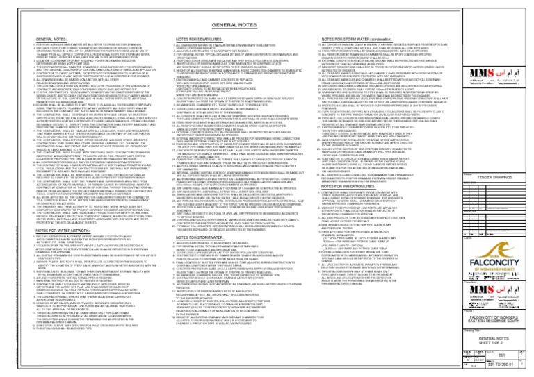 General Notes: General Notes: NOTES FOR STORM WATER: (Continuation ...